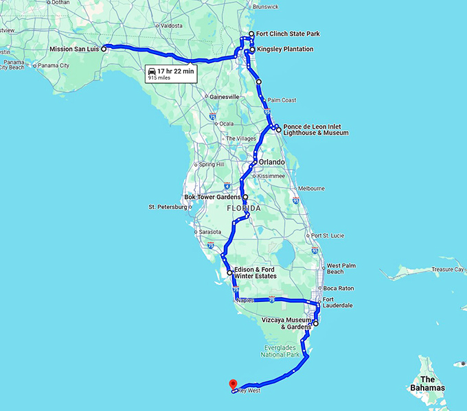 enchanting florida historical sites map