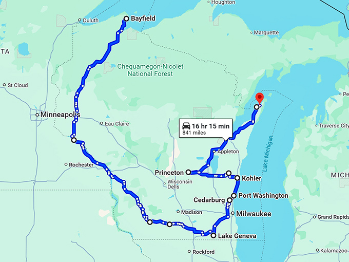 enchanting trip wisconsin towns map