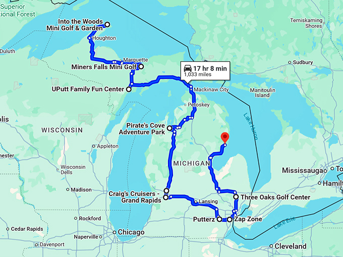 exciting michigan golf courses map