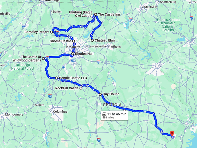 fairytale road trip georgia map