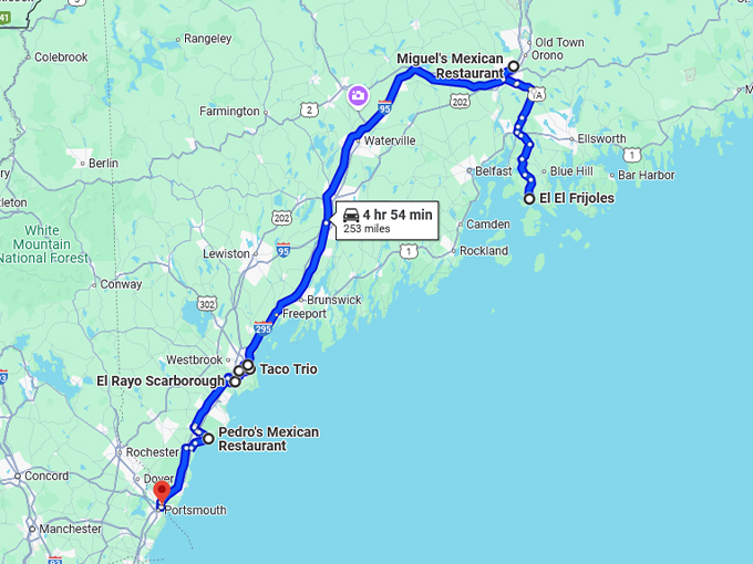 flavorful road trip maine map