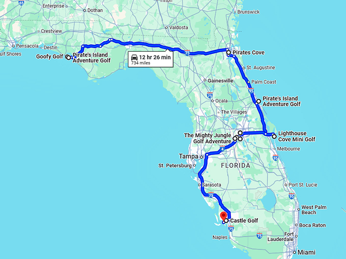 florida delightfully quirky golf map