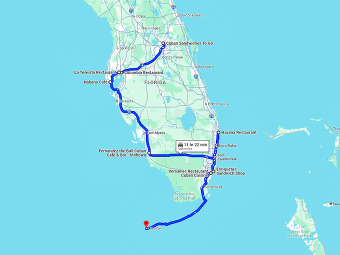 foodie cuban restaurants florida map