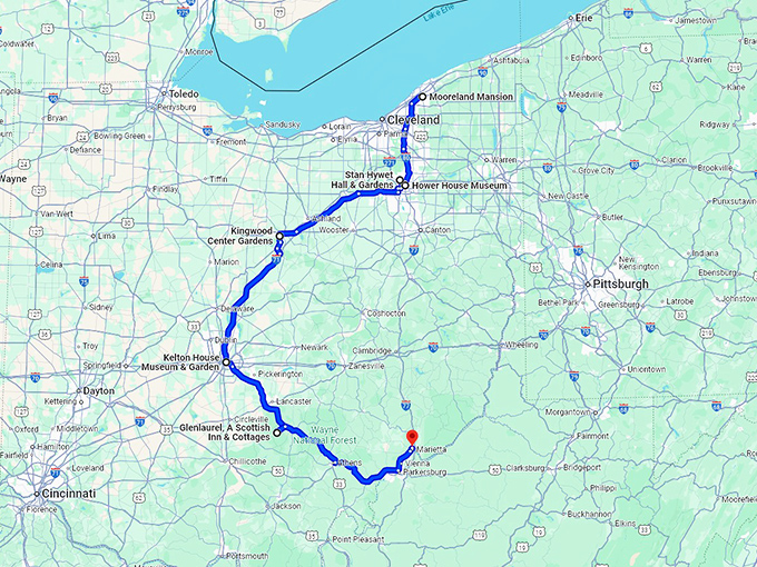 great gatsby ohio mansions map