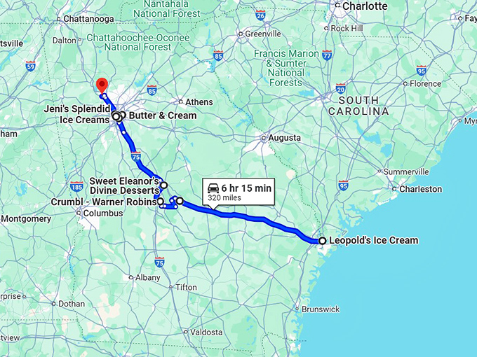 heavenly sweets trip georgia map