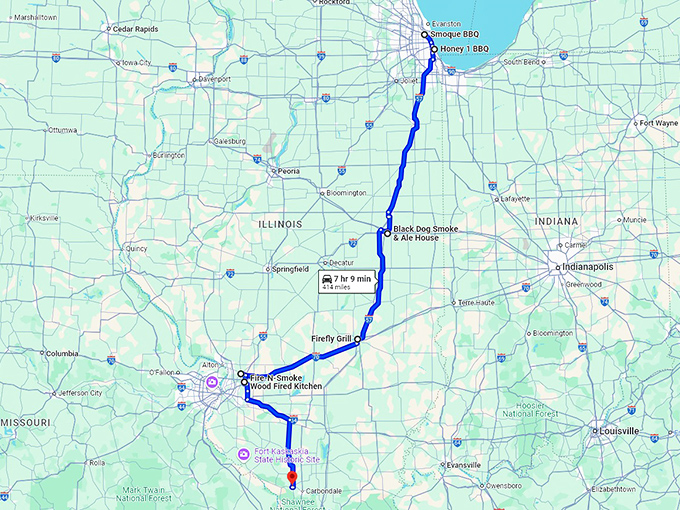 illinois best barbecue restaurants map