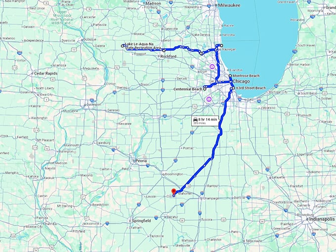 illinois breathtaking lakefront parks map