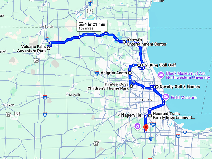 illinois mini golf courses map