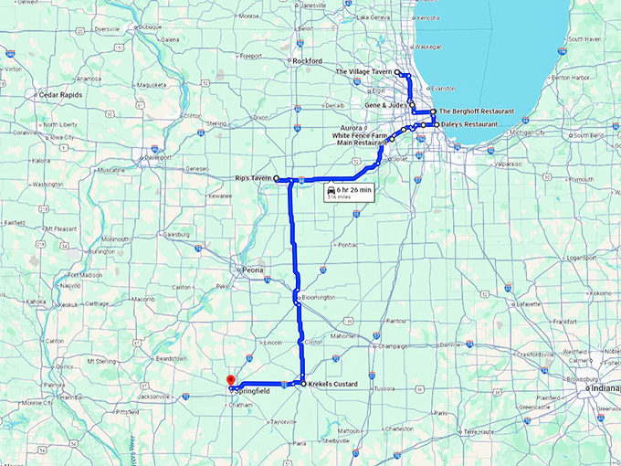 illinois most historic restaurants map