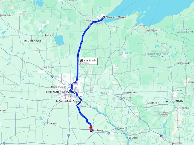 luxurious road trip minnesota map