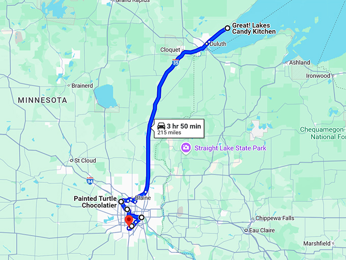 magical chocolate shops minnesota map