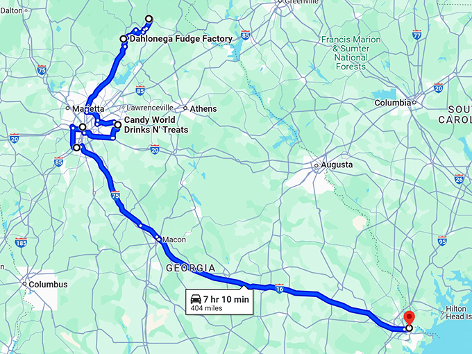 magical road trip georgia map