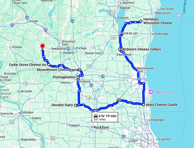 magical wisconsin cheese shops map