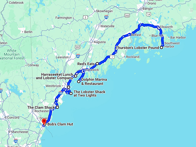 maine best clam chowder map