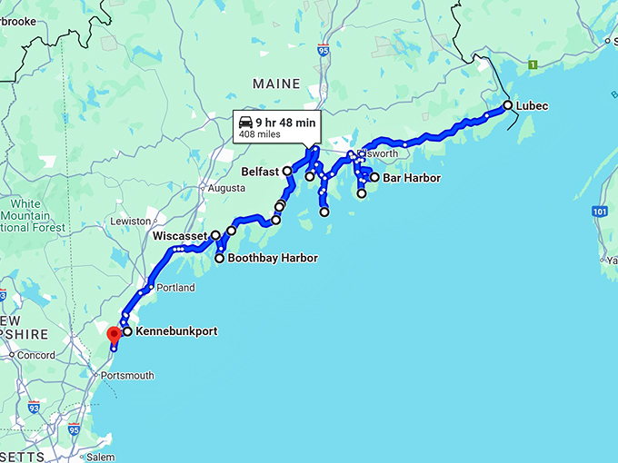 maine charming coastal towns map