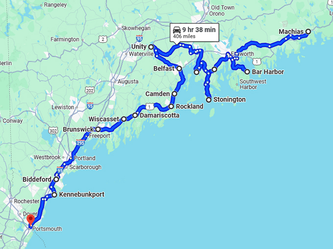 maine charming food towns map