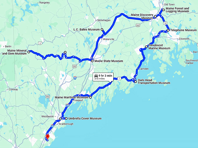 maine most unusual museums map