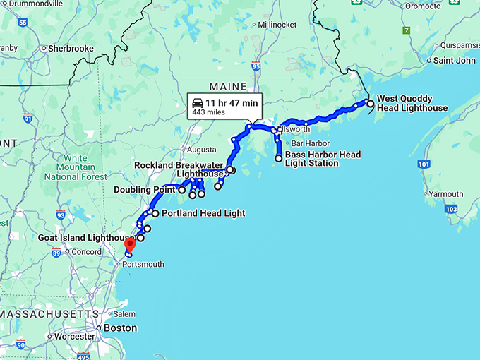 maine picture perfect lighthouses map