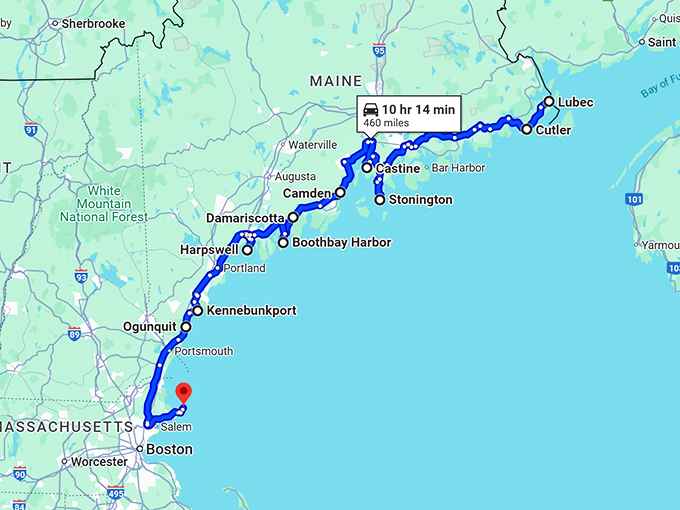 maine secret seaside towns map