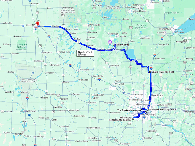 medieval inspired spots minnesota map