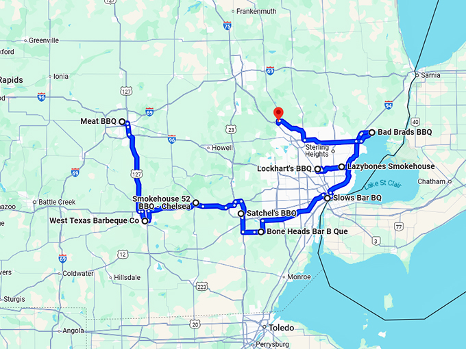 michigan best barbecue restaurants map