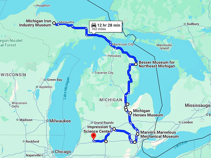 michigan jaw dropping museums map