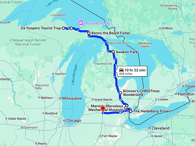 mind blowing attractions michigan map