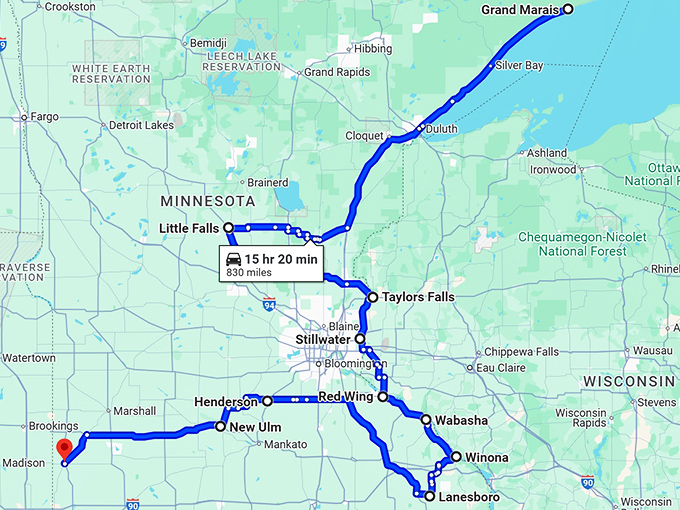 minnesota charming towns map