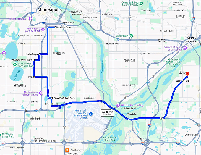 minnesota delicious cuban restaurants map