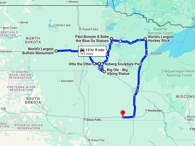 minnesota mind blowing sculptures map