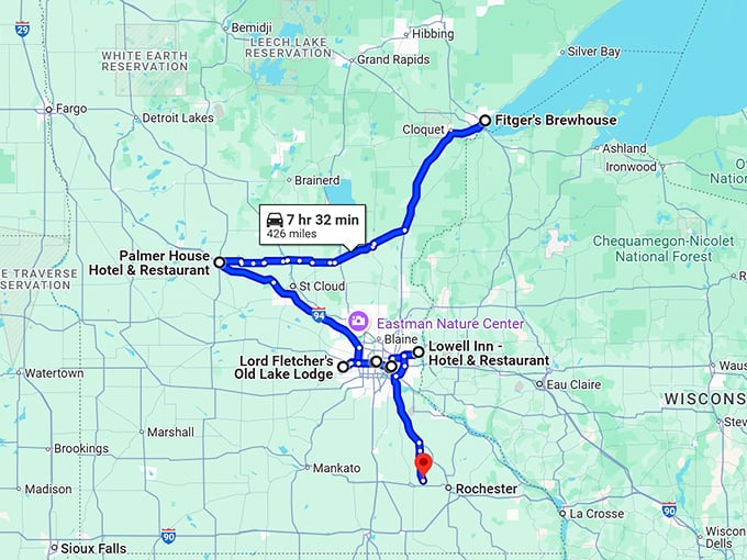 most nostalgic restaurants minnesota map