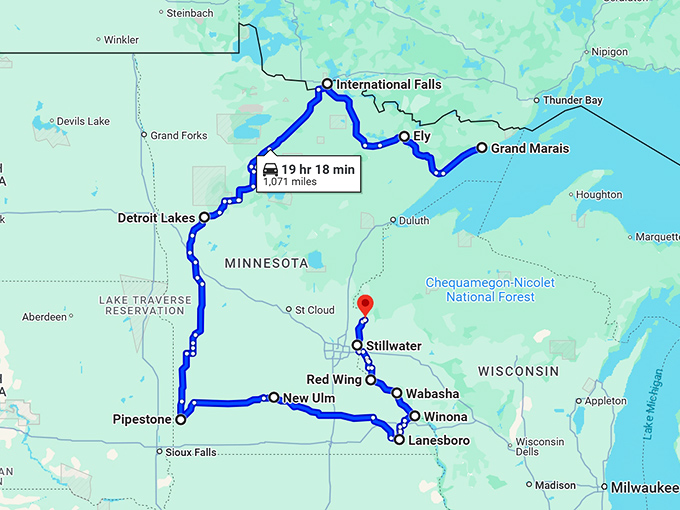 most stunning minnesota towns map