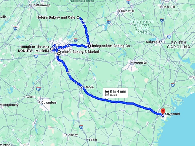 mouthwatering road trip georgia map