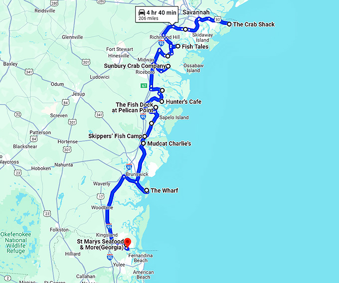 mouthwatering seafood trip georgia map