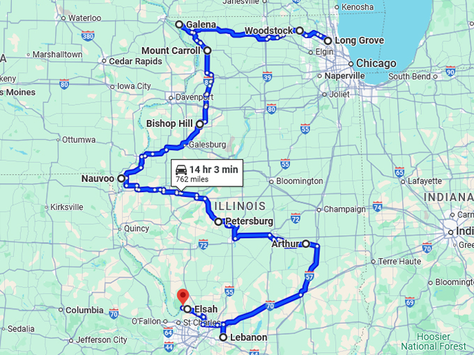 nostalgic illinois towns map