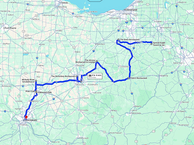 ohio most charming restaurants map