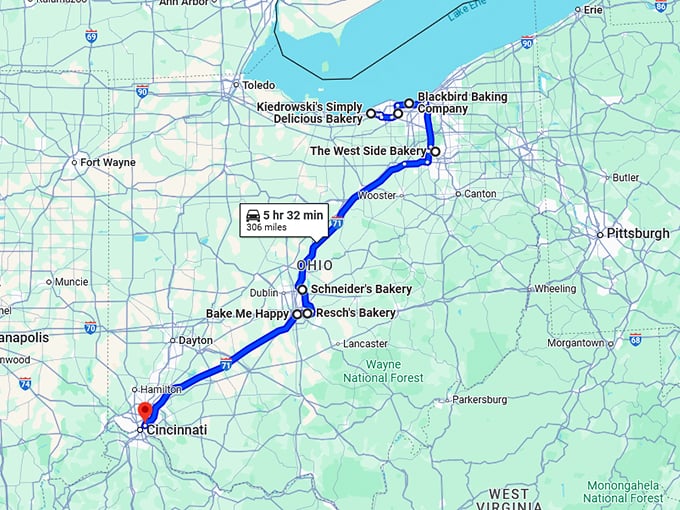 ohio most unassuming bakeries map