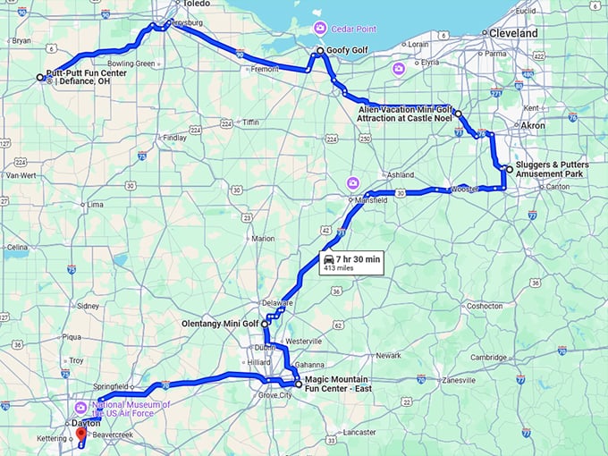 ohio unforgettable golf courses map