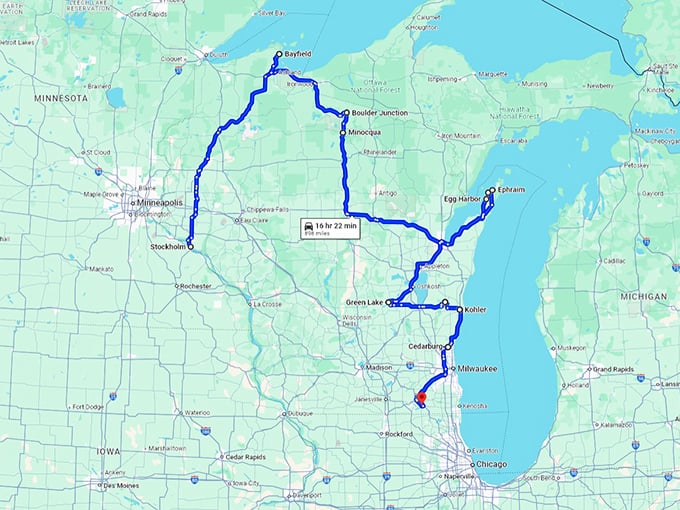 picturesque small towns wisconsin map