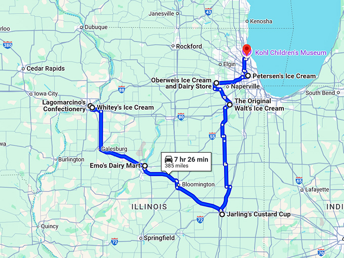 retro ice cream illinois map