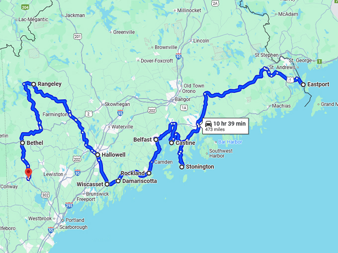 secret towns maine trip map