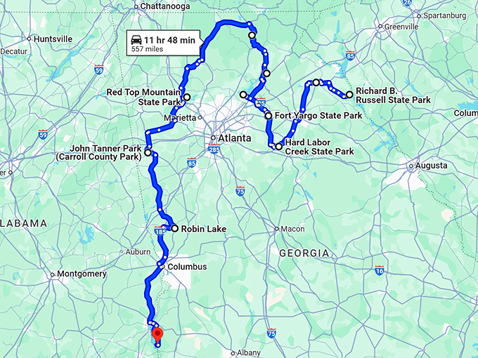 stunning lake beaches georgia map