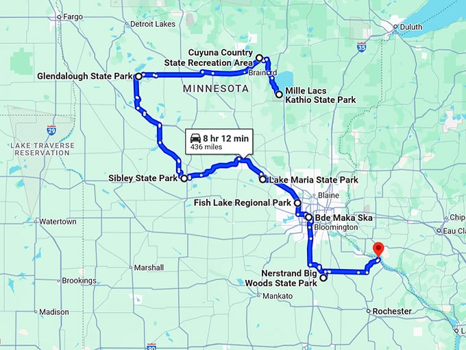stunning lake parks minnesota map