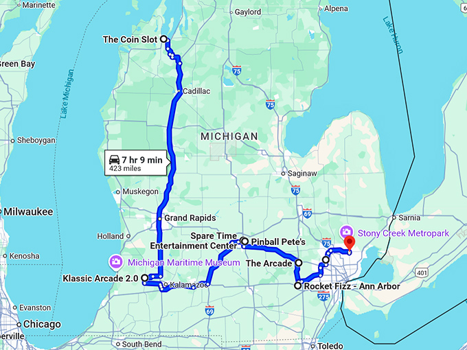 throwback michigan nostalgic attractions map