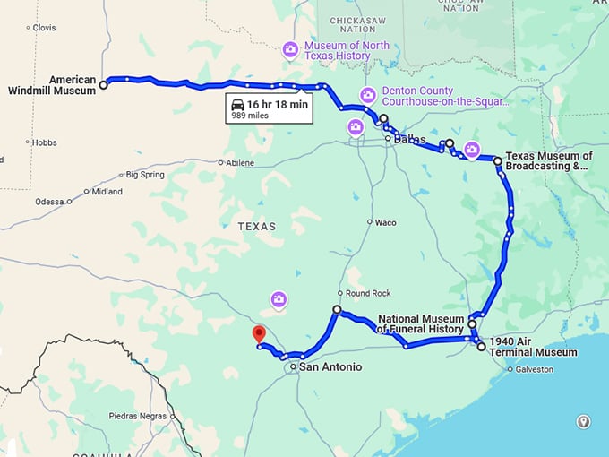 trip quirky museums texas map