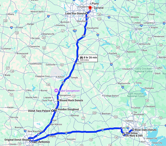 underrated donut shops texas map