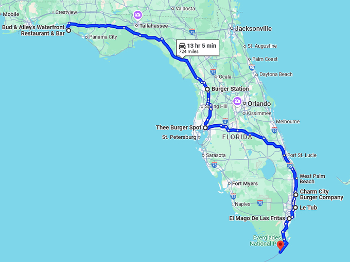 unforgettable florida burger joints map