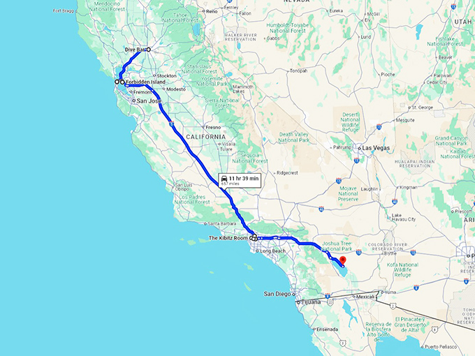 weird dive bars california map