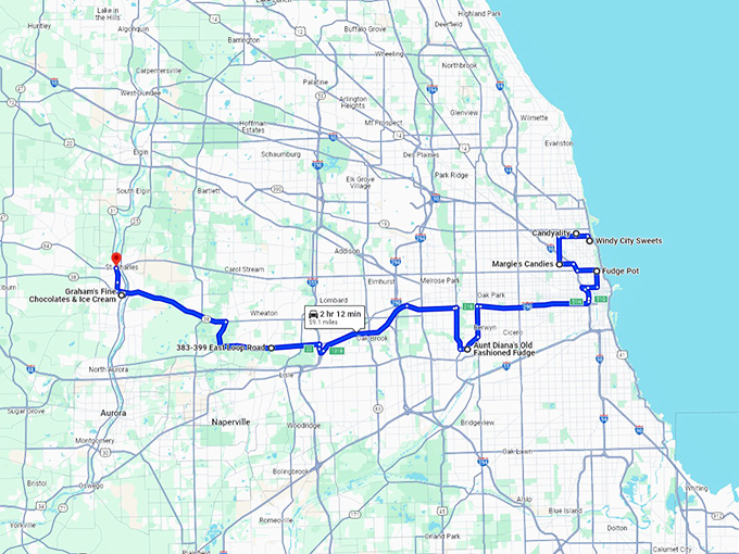 whimsical candy shops illinois map