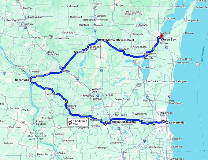 wisconsin authentic mexican restaurants map